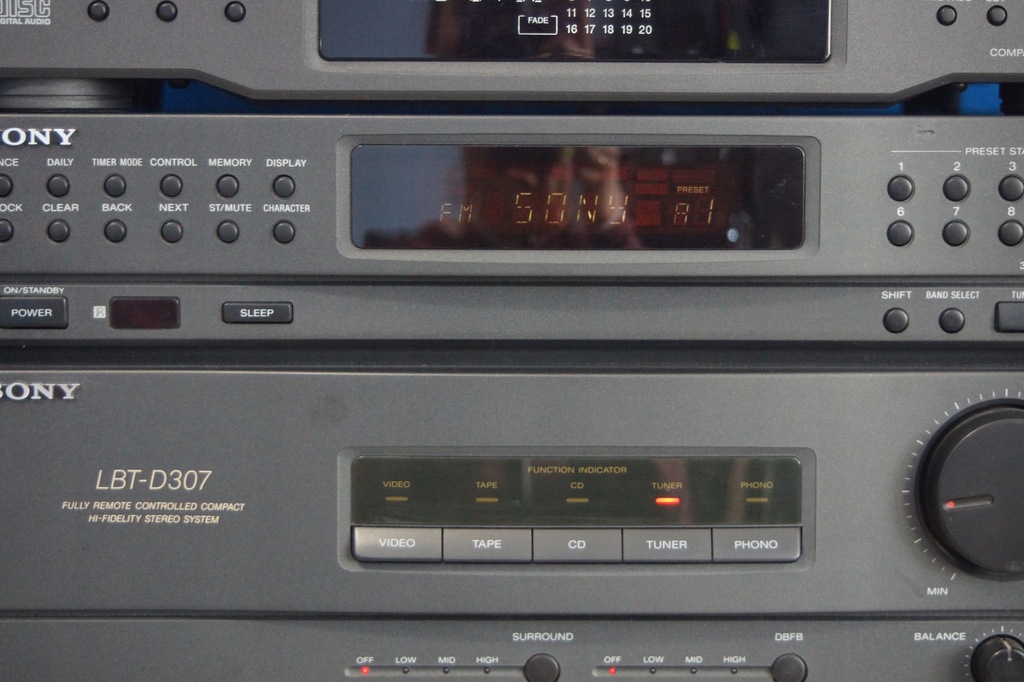 DUŻA WIEŻA SONY LBT-D307 AUX,cd,kasety,radio 160w - 12100806812 ...