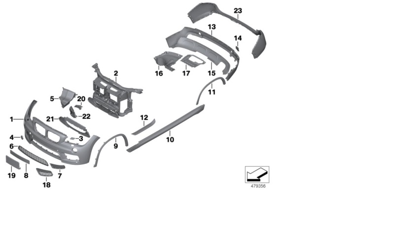 Osłona zderzaka tylnego BMW X1 E84 OE 51128038993 - 7258803584 ...