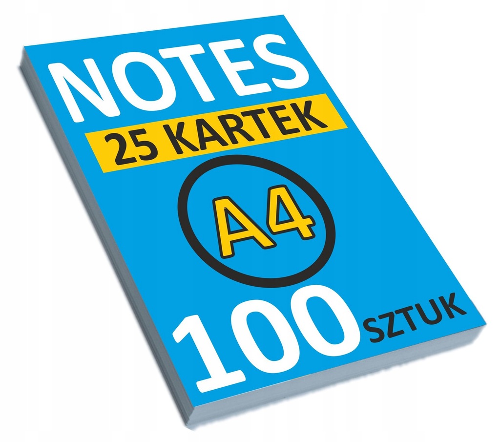 NOTESY A4 notatniki BLOCZKI Reklamowe 100 sztuk - 11858071100 ...