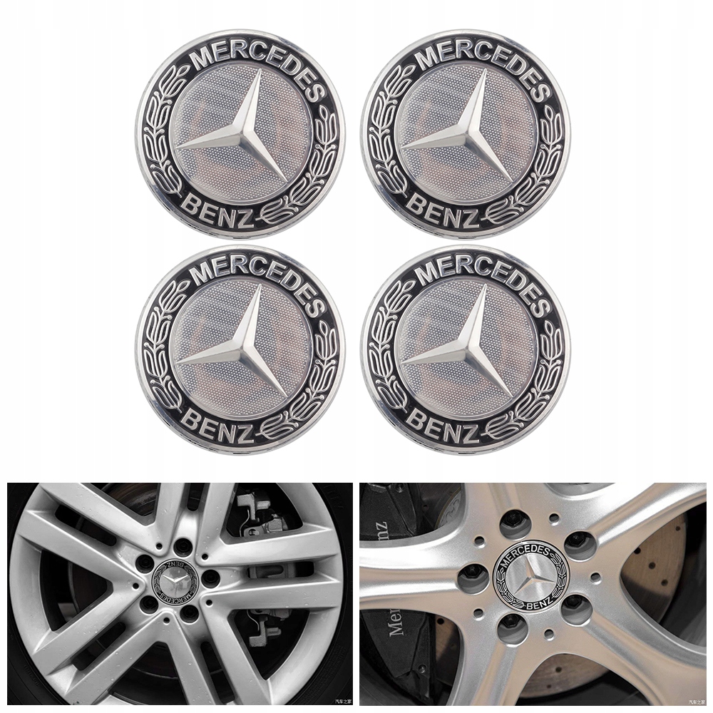 DEKIELEK KAPSEL FELGI MERCEDES KOMPLET 75mm 4 SZT - 12924053615 - oficjalne archiwum Allegro