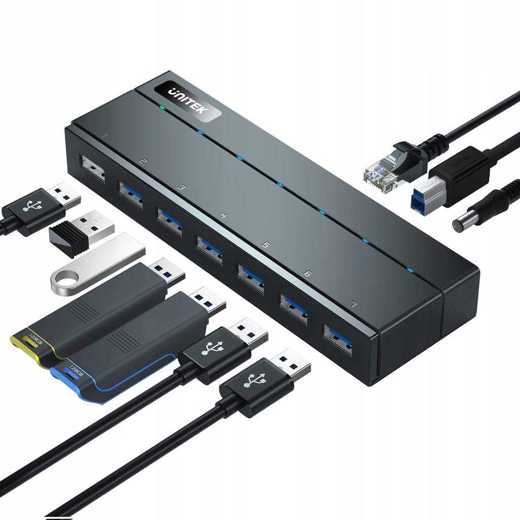 Unitek USB 3.0 6x PORT koncentrator HUB USB - 13725826014 - oficjalne ...