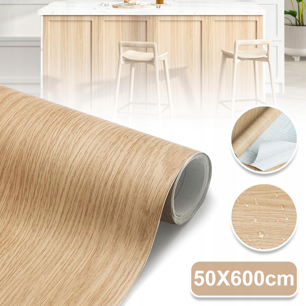 FOLIA SAMOPRZYLEPNA OKLEINA MEBLOWA 60X500CM DREWNONA MEBLE DO MEBLI WZORY - 16809151536 ...