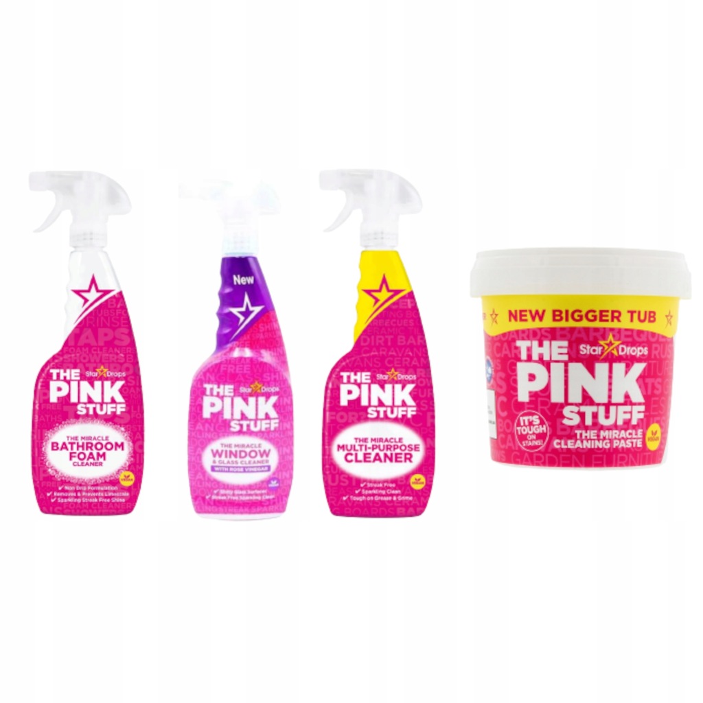 Zestaw PINK STUFF Pasta czyszcząca+Płyn czyszczący - 11952708025 ...