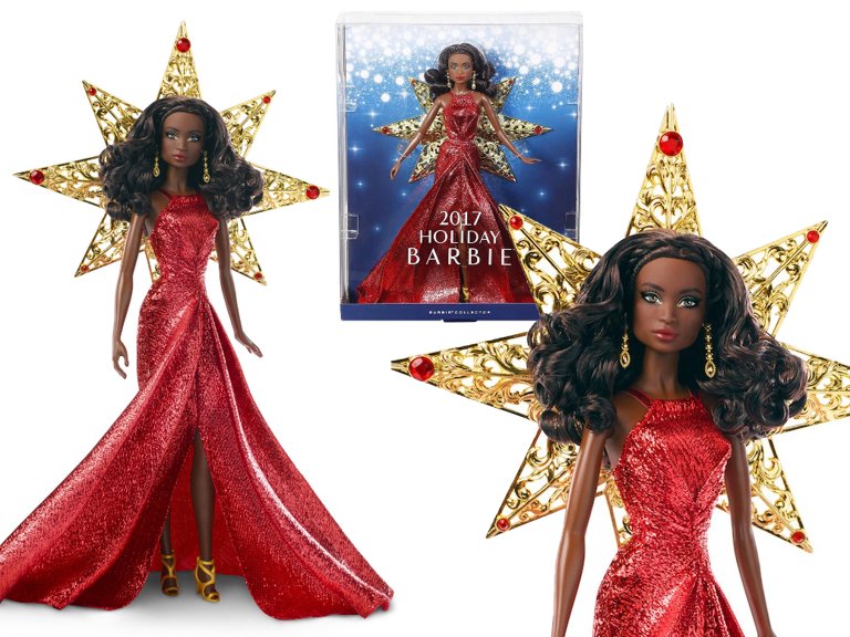 BARBIE Lalka KOLEKCJONERSKA Świąteczna MULATKA - 7391865138 - oficjalne ...