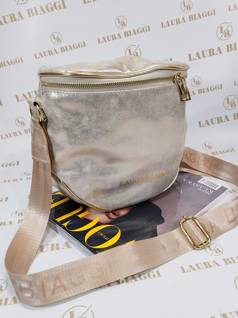 Torebka damska Laura Biaggi, listonoszka, złota - 13633528757 - oficjalne archiwum Allegro