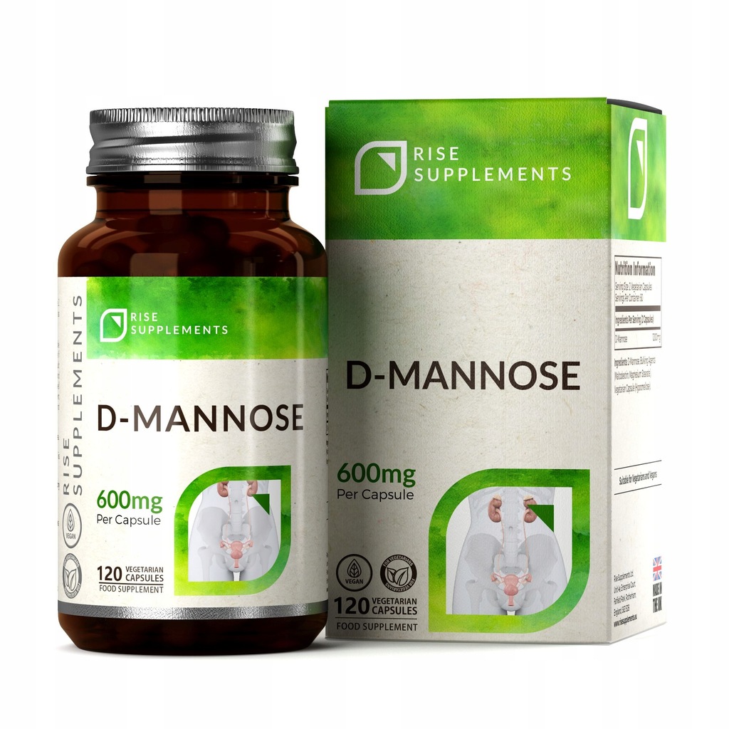 D-Mannoza 120 Kapsułek po 600mg - Rise Supplements - 12550982454 ...