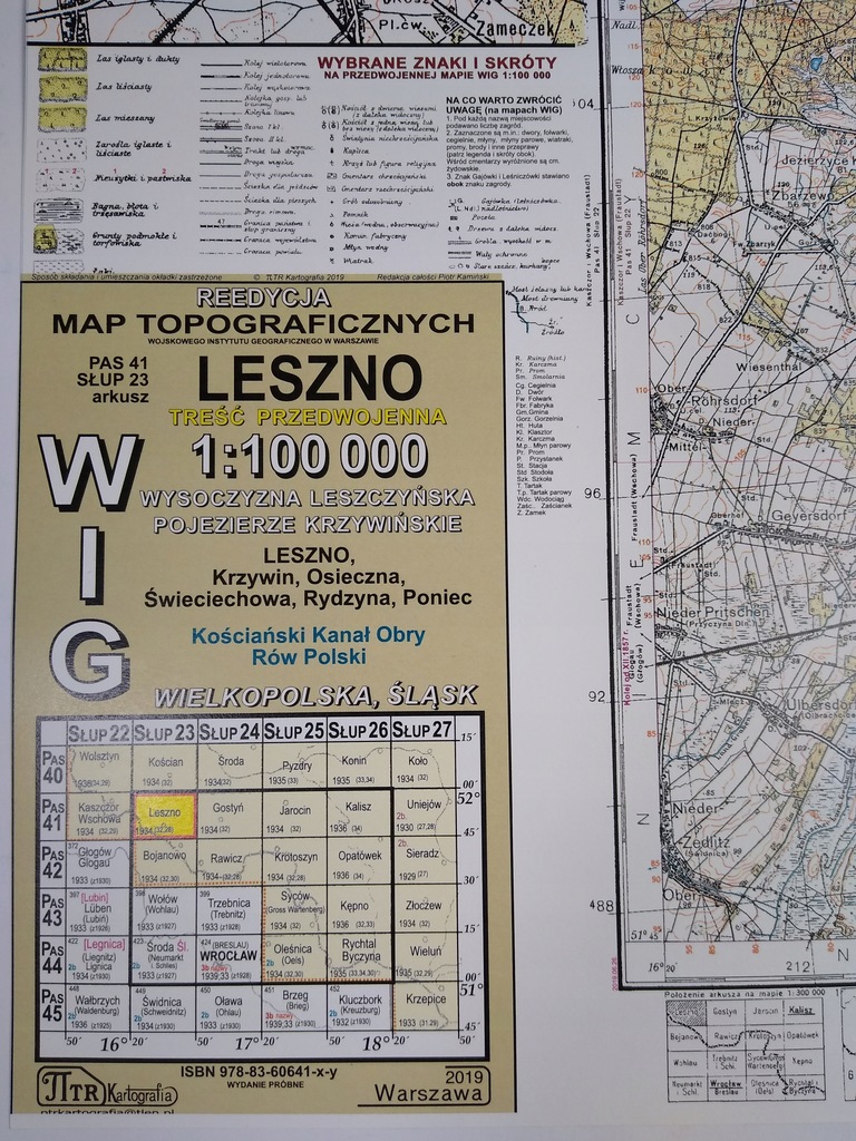 Mapa WIG Leszno P41 S23 reedycja - 9705527190 - oficjalne archiwum Allegro