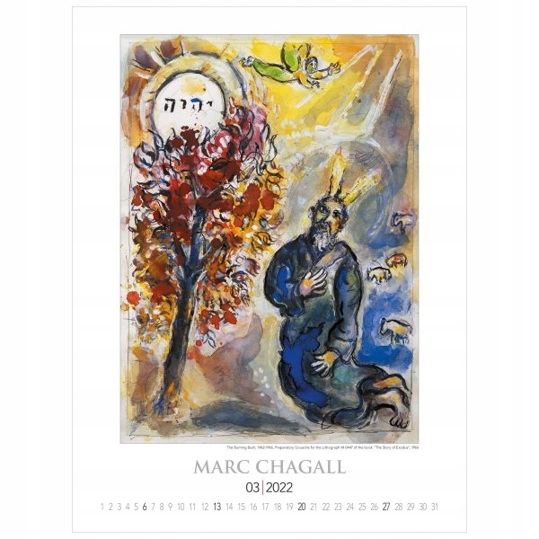 Marc Chagall malarstwo kalendarz 2022 reprodukcje - 11345175791 - oficjalne archiwum Allegro
