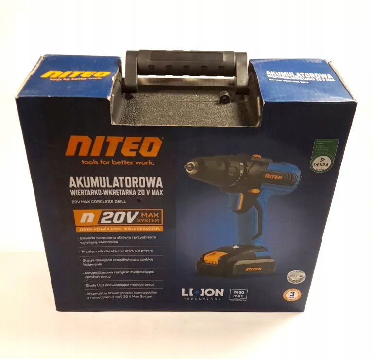 WIERTARKO-WKRĘTARKA AKUMULATOROWA NITEO 20V WALIZKA - 14856577209 - oficjalne archiwum Allegro