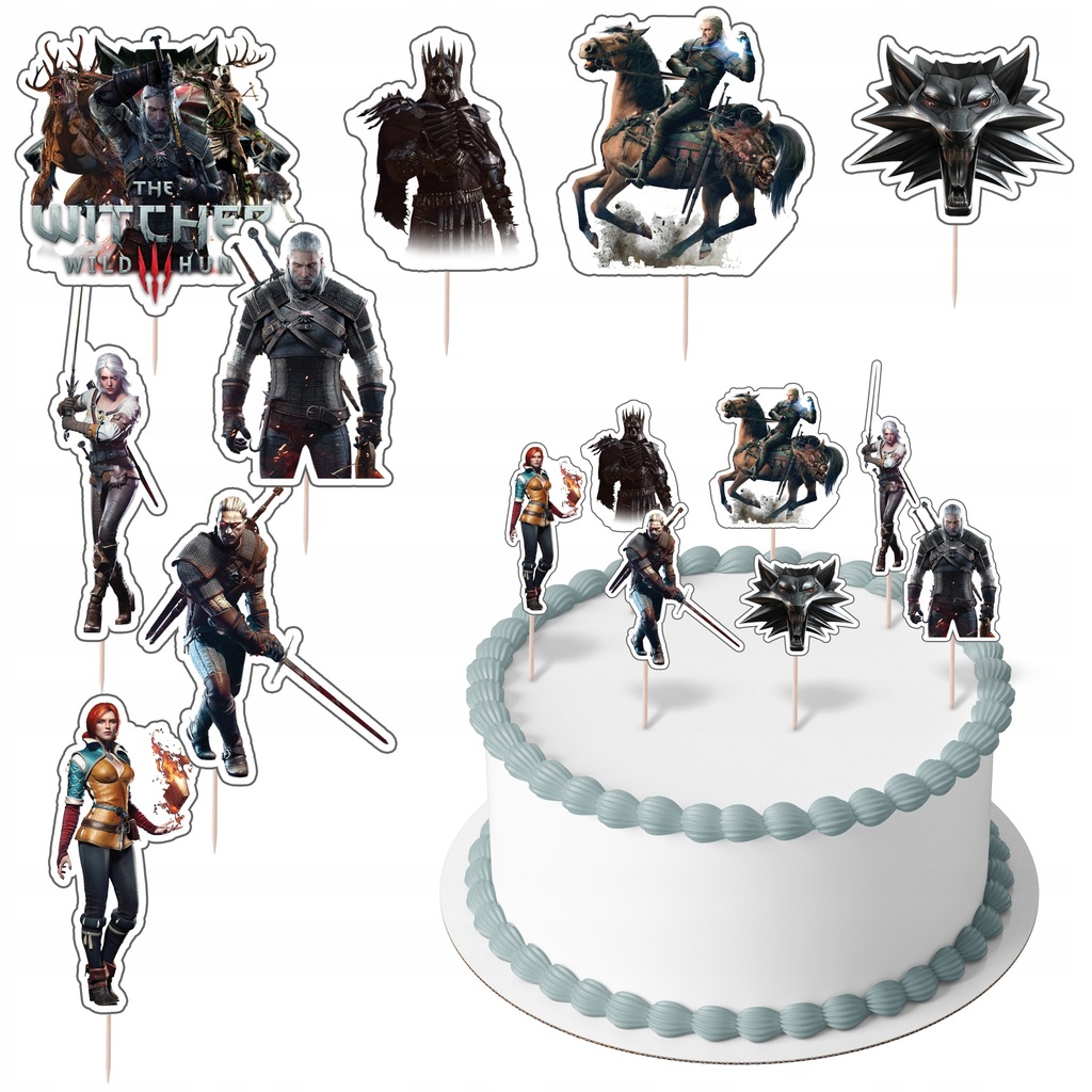 POSTACIE 3D NA TORT TOPPER WIEDŹMIN WITCHER - 12676530467 - oficjalne ...