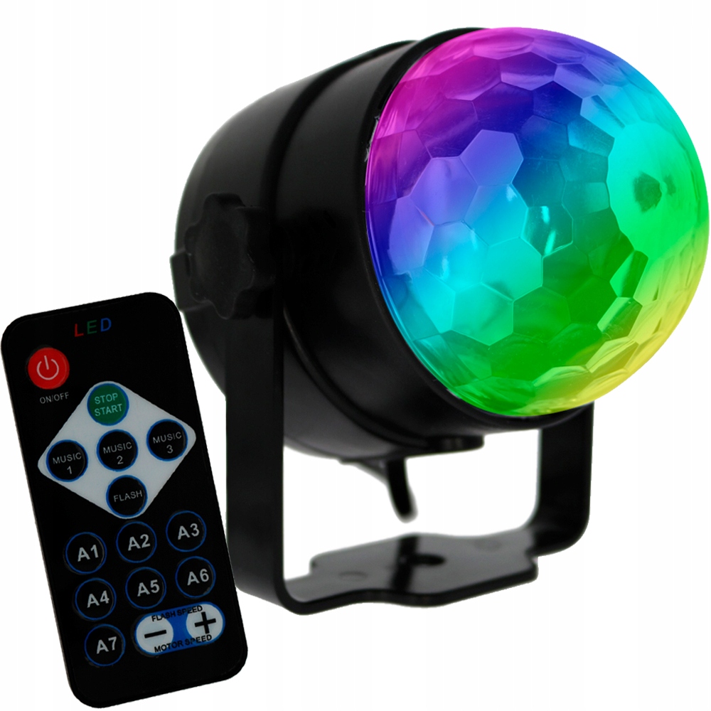 Imprezowy projektor RGB DISCO KULA LED NA IMPREZĘ - 11508023797 ...