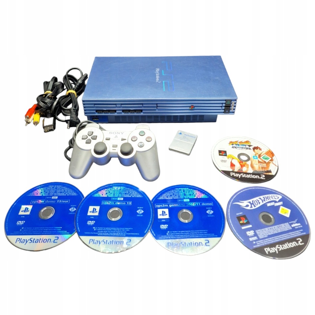 Niebieska limitowana Konsola Sony PlayStation 2 PS2 FAT SCPH-50004 ...