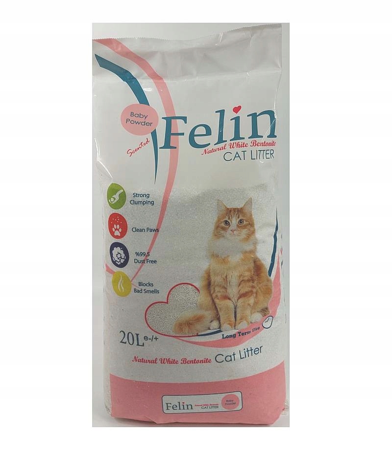 Żwirek bentonit biały Felin Naturalny 20l - 12800587721 - oficjalne ...