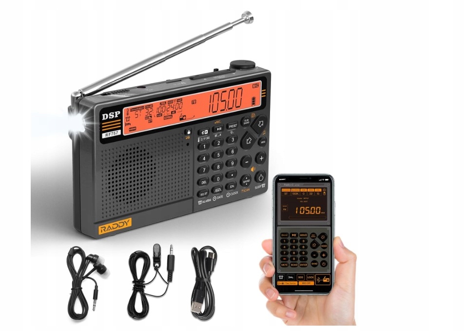 Radio Przenośne Raddy RF757 Bluetooth AM/FM/SW/VHF/UHF/CB/AIR ...