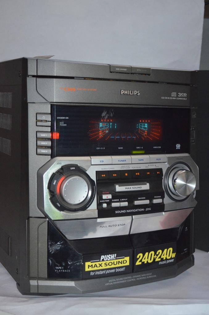 Wieża PHILIPS FW-C399 HIFI SYSTEM 3CD POTĘGA BAS - 12306304194 ...