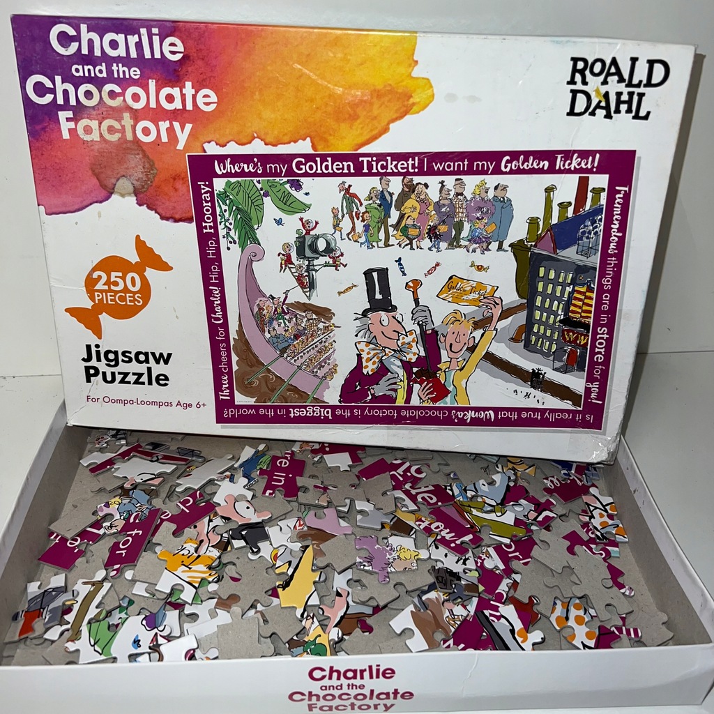 Puzzle 250 CHARLIE AND THE CHOCOLATE FACTORY Roald Dahl kompletne ...