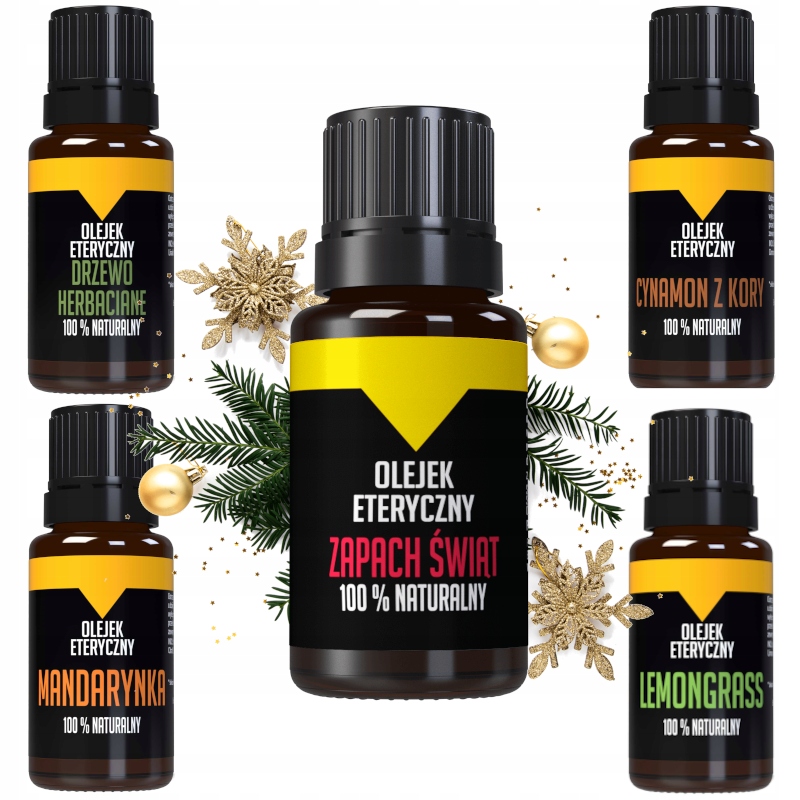 Olejki Eteryczne do Sauny Zapach Świąt Zestaw x5 - 12983088196 - oficjalne archiwum Allegro