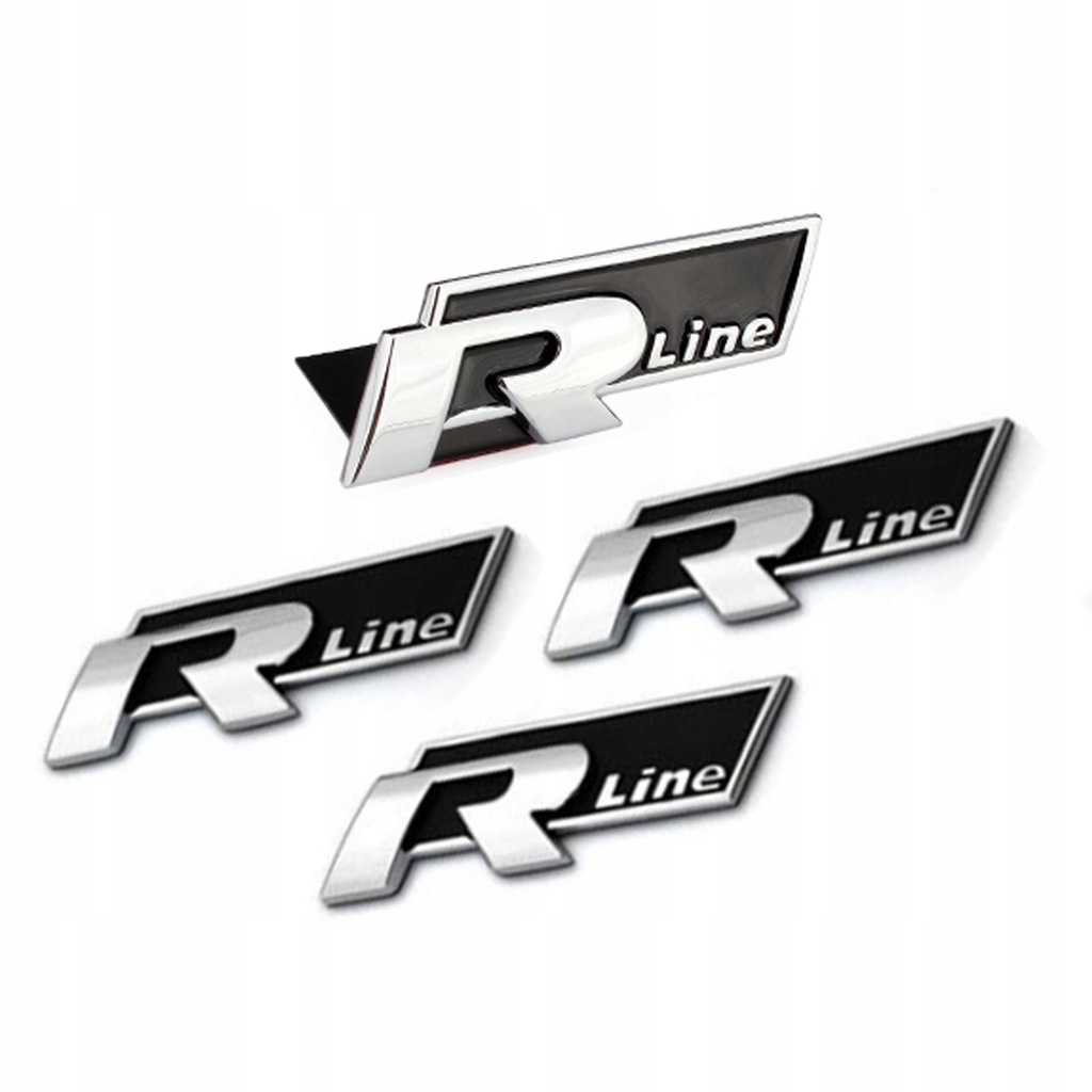 VW RLINE R LINE LOGO EMBLEMAT ZNACZEK KOMPLET HIT! - 12900674449 ...