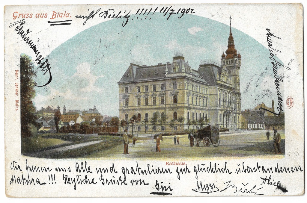 A16 Gruss aus Bielitz Biala Bielsko Biała Rathaus bardzo wczesna ...