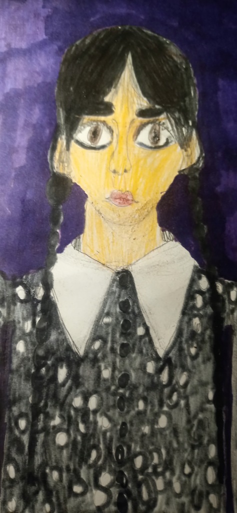 Wednesday Addams, rysunek - 13227479345 - oficjalne archiwum Allegro