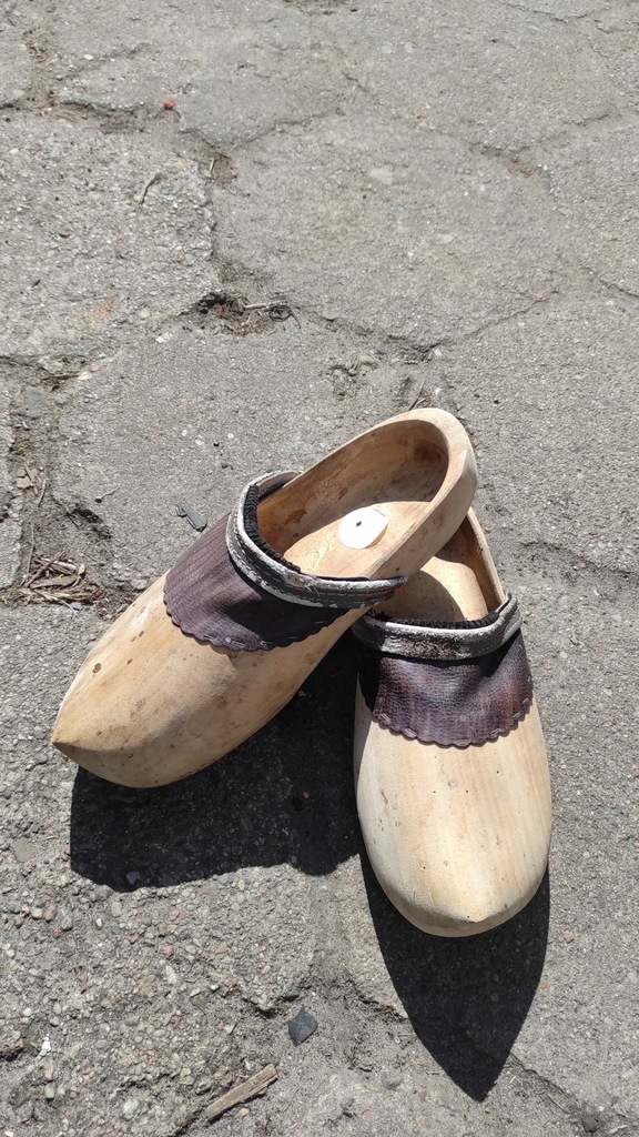 STARE DREWNIANE BUTY CHODAKI DREWNIAKI SAPOGI PRL - 13596764632 ...