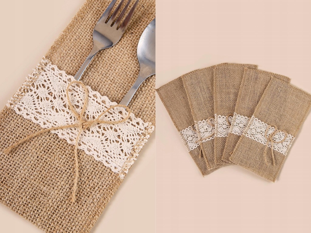 SHEIN 2 sztuki etui na sztućce ozdobne boho z juty - 13587252399 ...