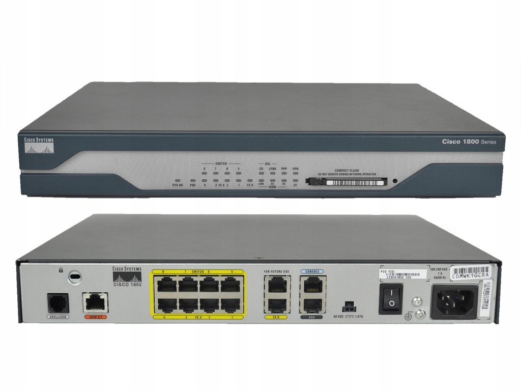 Cisco 1802 K9 V07, CISCO1802/K9 V07, flash OS - 12300841477 - oficjalne archiwum Allegro