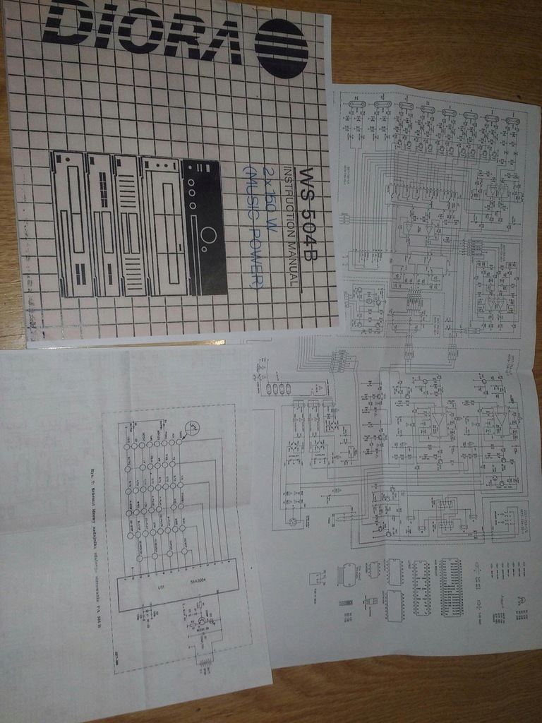 instrukcja schemat wzmacniacz diora ws 504 ws504b - 13123974067 - oficjalne archiwum Allegro