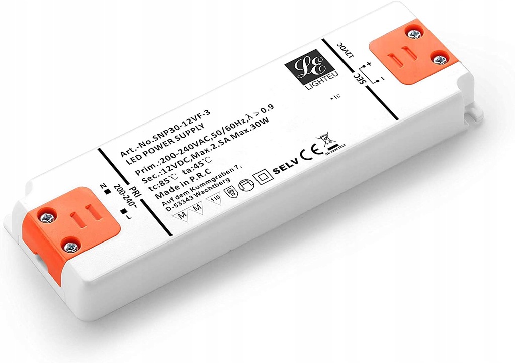 Zasilacz Transformatorowy LED - 30W, 12V DC, 2,5A - 12548294623 - oficjalne archiwum Allegro