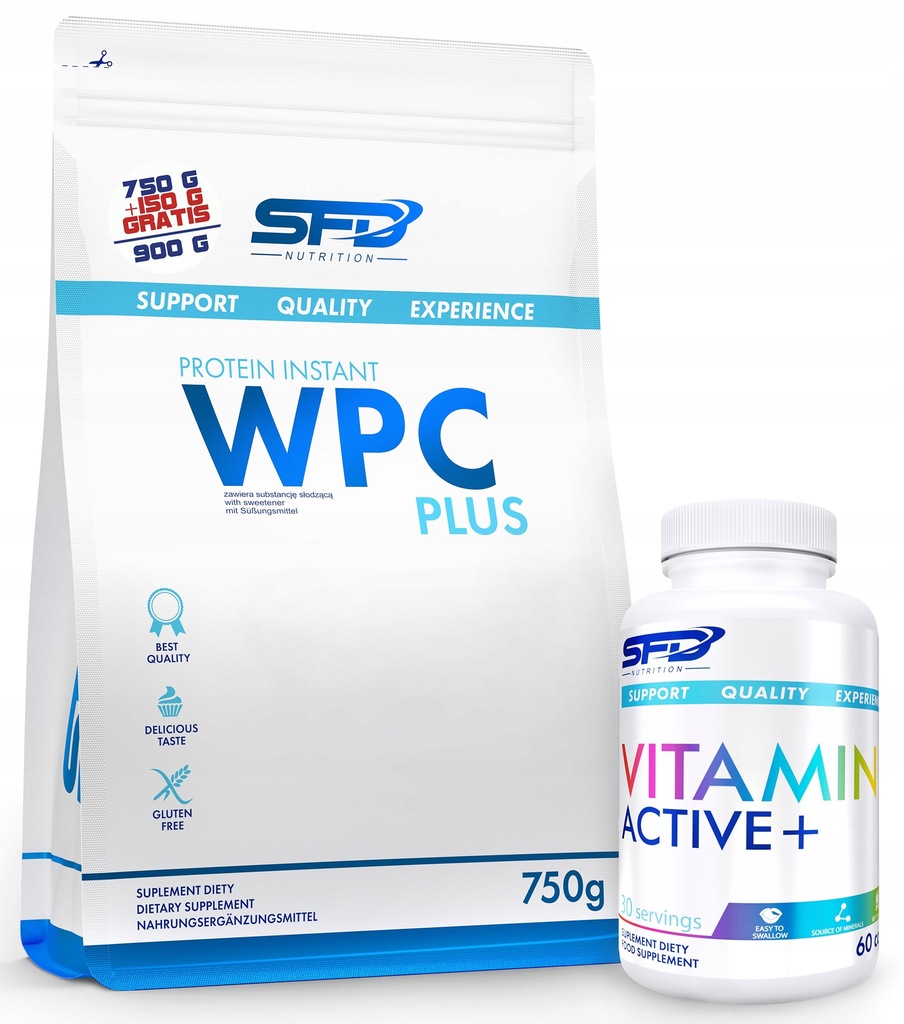 SFD WPC PROTEIN PLUS 900G BIAŁKO SERWATKOWE WHEY - 6775498525 - oficjalne archiwum Allegro