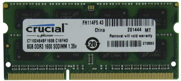 CRUCIAL Pamięć DDR3 8GB 1600 CT102464BF160B.C16FND - 11778838171 - oficjalne archiwum Allegro
