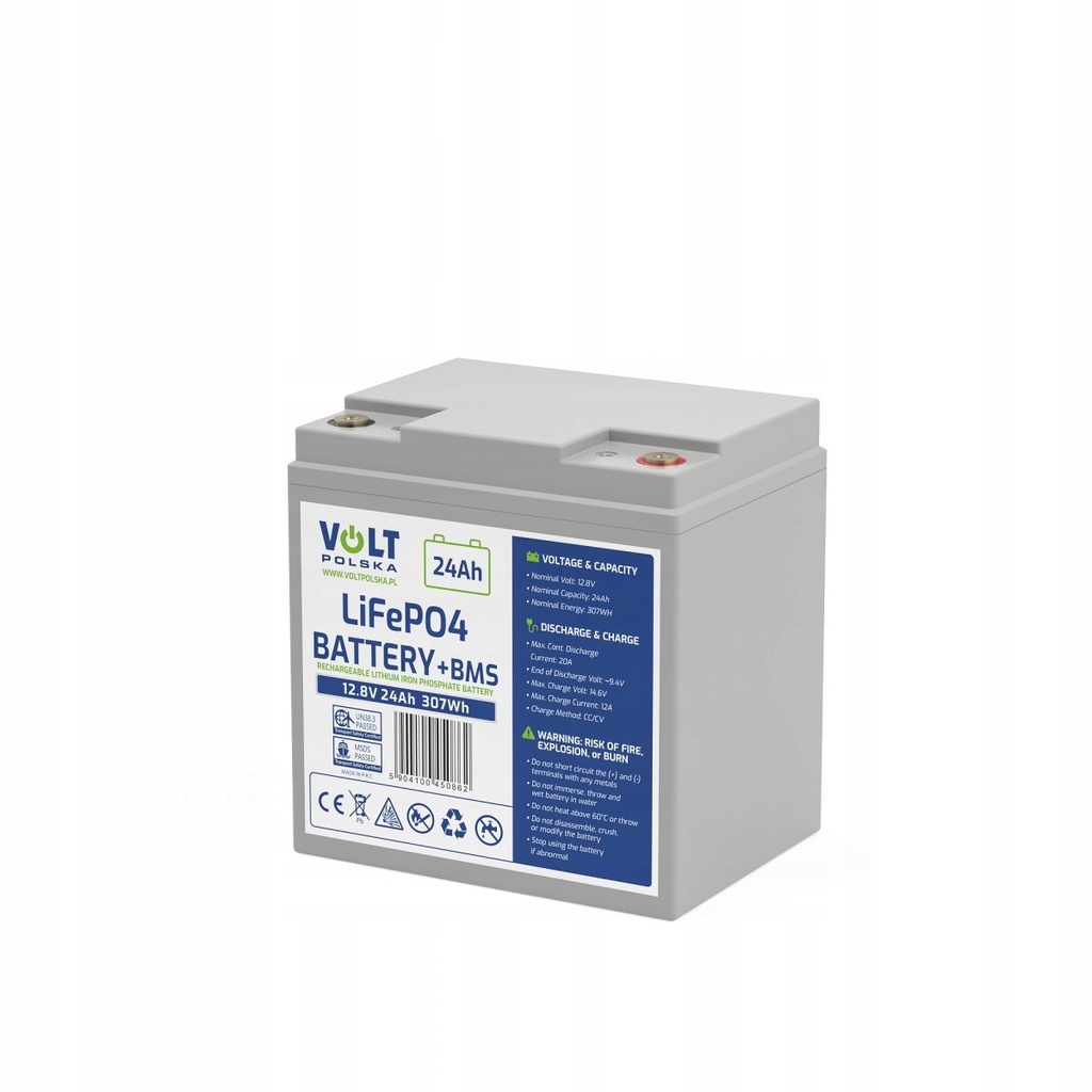 Akumulator LiFePO4 12V 24Ah BMS AGM BEZOBSŁUGOWY - 12303549294 - oficjalne archiwum Allegro