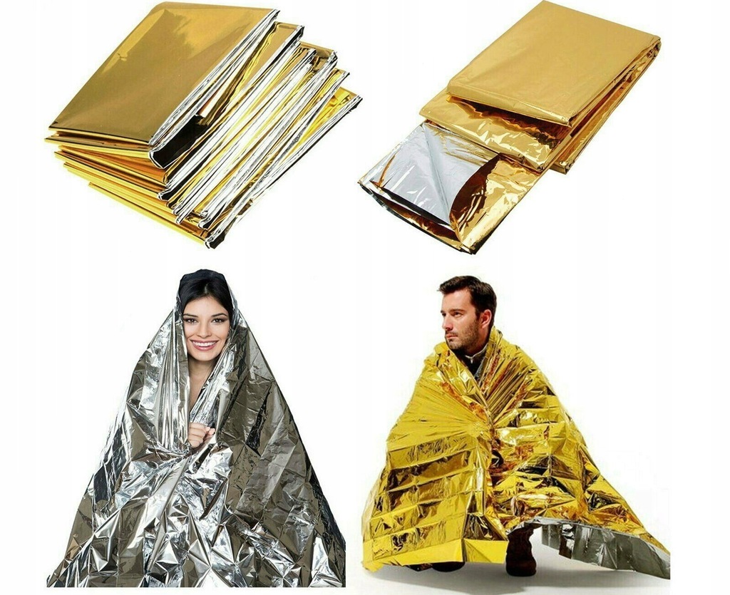 KOC TERMICZNY RATUNKOWY ZŁOTY/SREBRNY SURVIVAL - 11895440662 ...