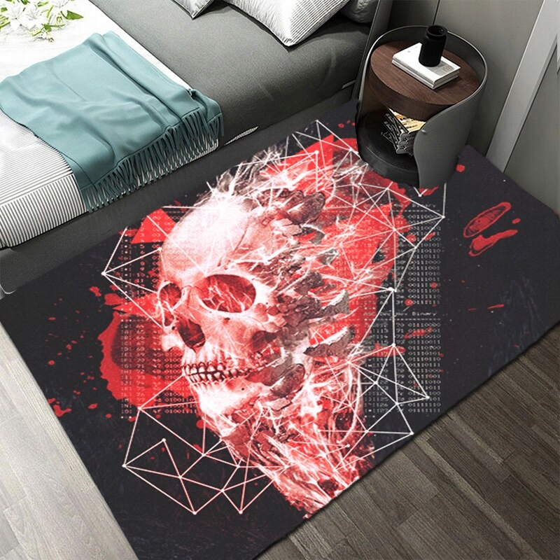 Gothic 3D czaszka Gamer dywan mata podłogowa salon - 12093556991 ...