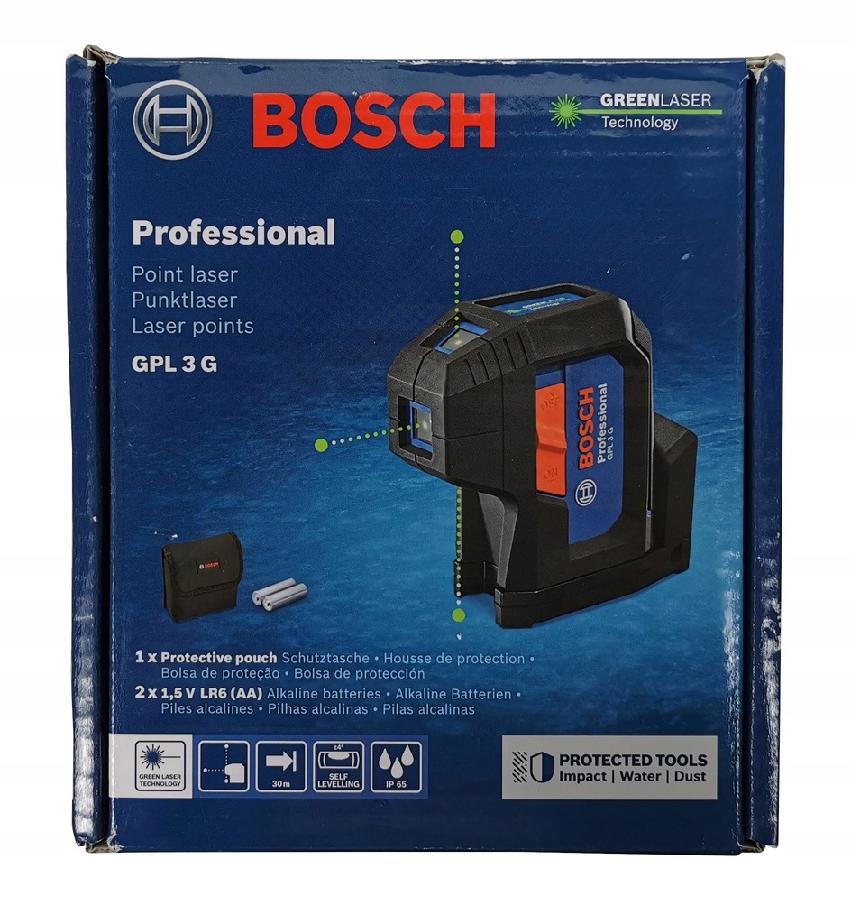 Bosch GPL 3 G laser 3 punktowy poziomica zielony - 11471140395 ...