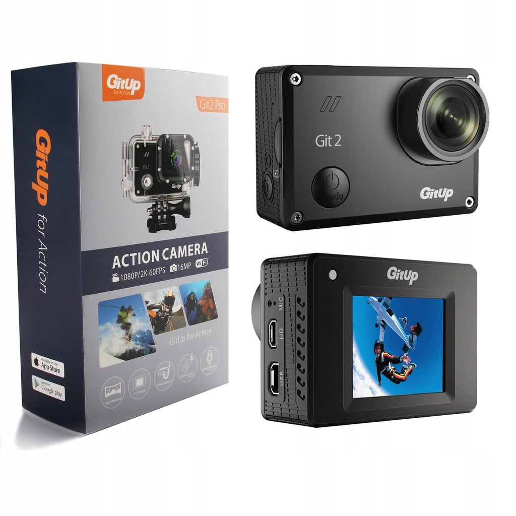 KAMERA SPORTOWA GITUP GIT2 PRO 4K PL GIT 2 - 6727220796 - oficjalne archiwum Allegro