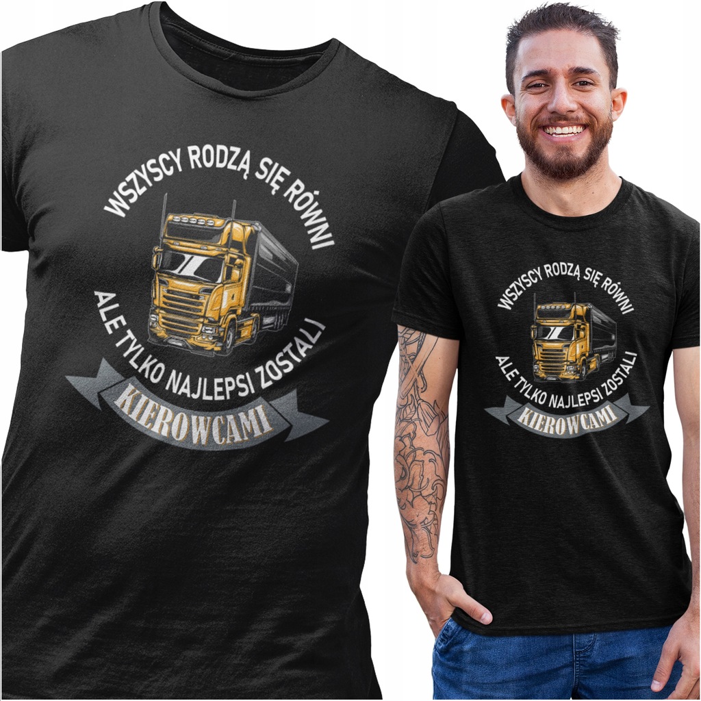 KOSZULKA MĘSKA TIR SCANIA DLA KIEROWCY TIRA NAJLEPSZY KIEROWCA CZARNA - 15252674064 - oficjalne ...