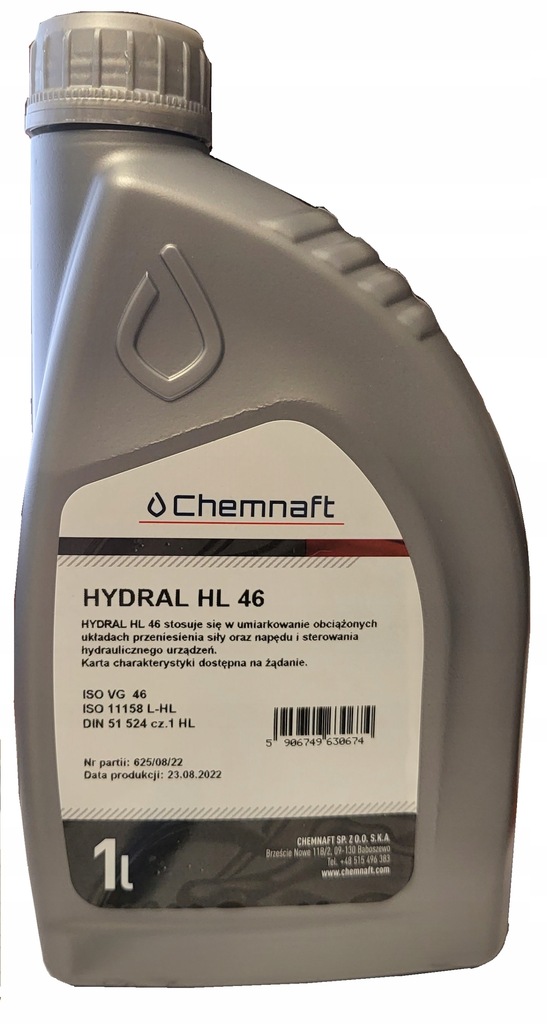 OLEJ HYDRAULICZNY HL-46 1L CHEMNAFT - 13227112558 - oficjalne archiwum ...