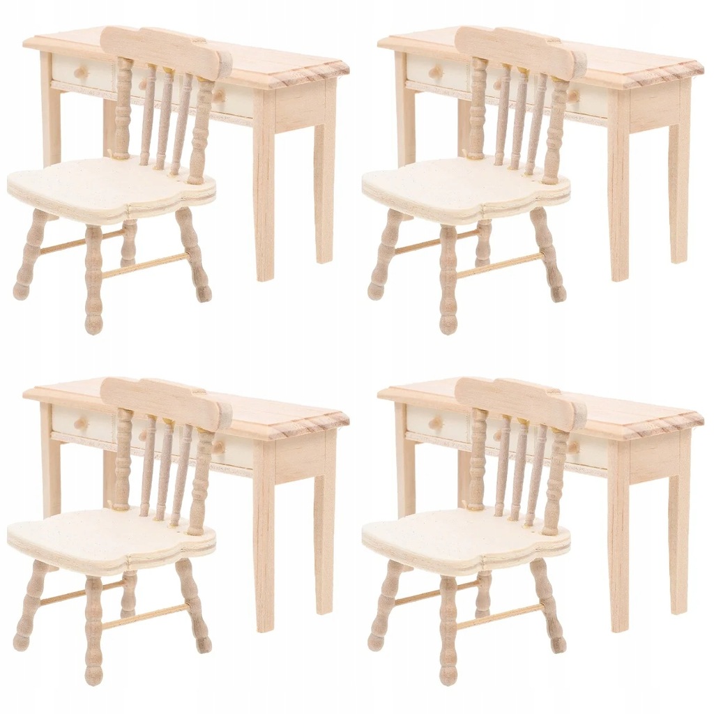4 Sets Miniature Desk Chair Model Wooden Chair - 13762134438 ...