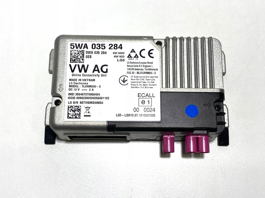 MODUŁ STEROWNIK USŁUG ONLINE GOLF VIII 5WA035284 - 11674443493 ...