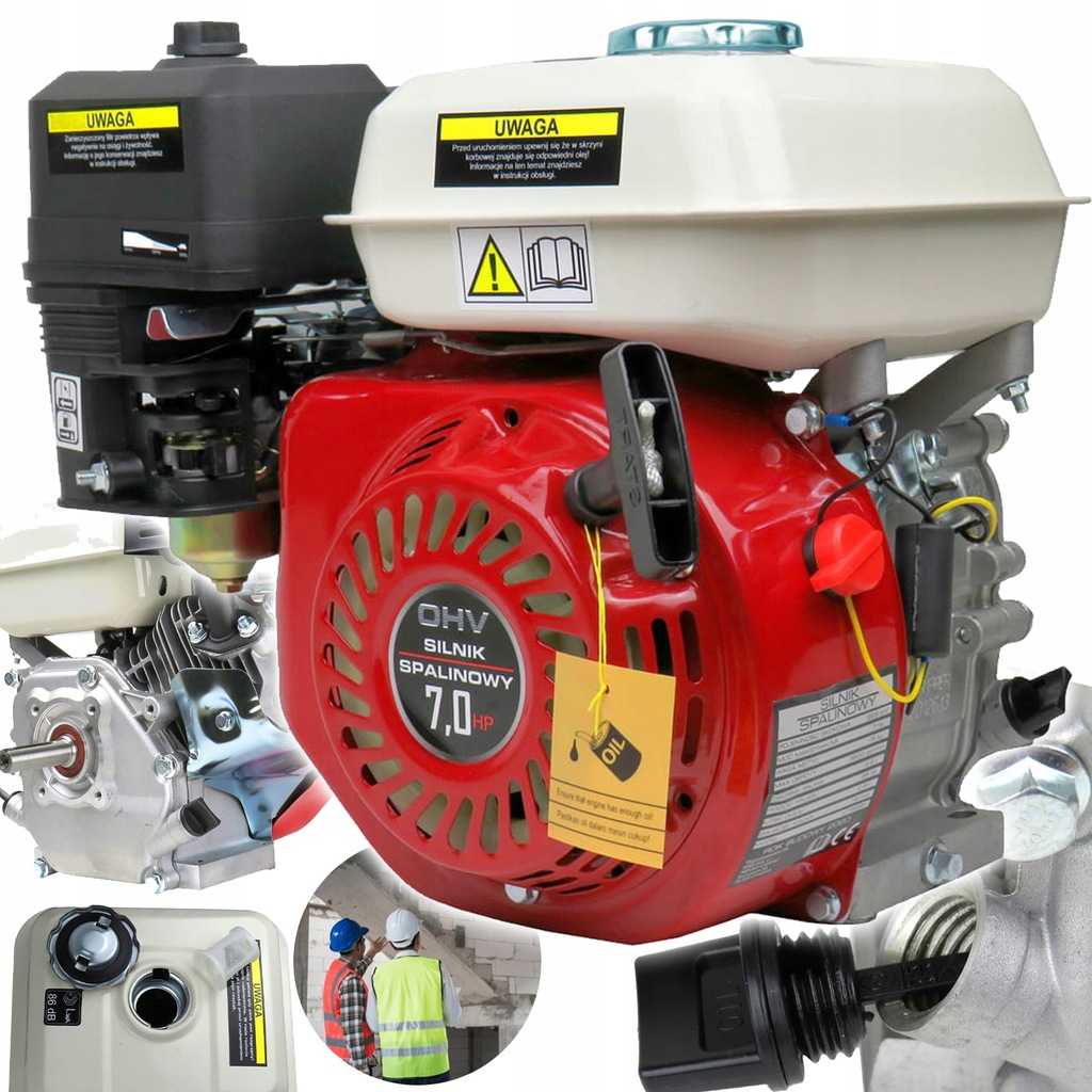 SILNIK SPALINOWY GX160 7KM OHV WAŁEK 19MM - 15870165596 - oficjalne archiwum Allegro