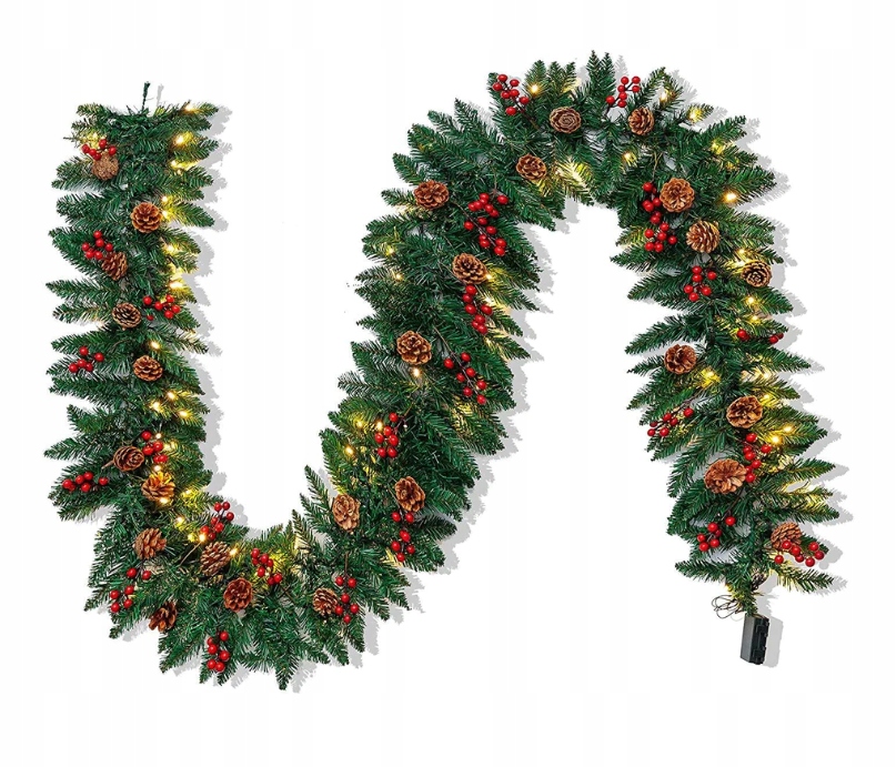 SZTUCZNA GIRLANDA CHOINKOWA ŚWIĄTECZNA OZDOBA NA KOMINEK SCHODY WĄŻ CHOINKA - 14616563235 ...