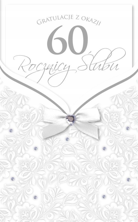 KARTKA Diamentowa rocznica ślubu 60 Rocznica ślubu - 12907788909 ...