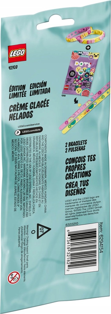 Купить LEGO 41910 DOTS МОРОЖЕНОЕ БРАСЛЕТЫ ДЛЯ ДРУЗЕЙ: отзывы, фото и ...
