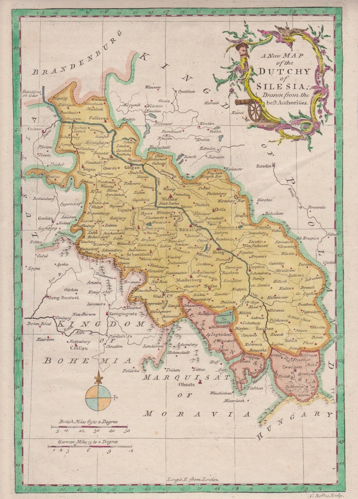 Mapa Dolnego Śląska A New Map of Dutchy of Silesia Schlesien Rollos ...