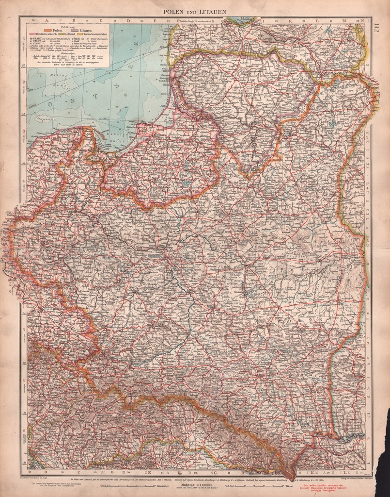 POLSKA II RP DUŻA EFEKTOWNA MAPA 1924 r. ORYGINAŁ - 13215373198 ...