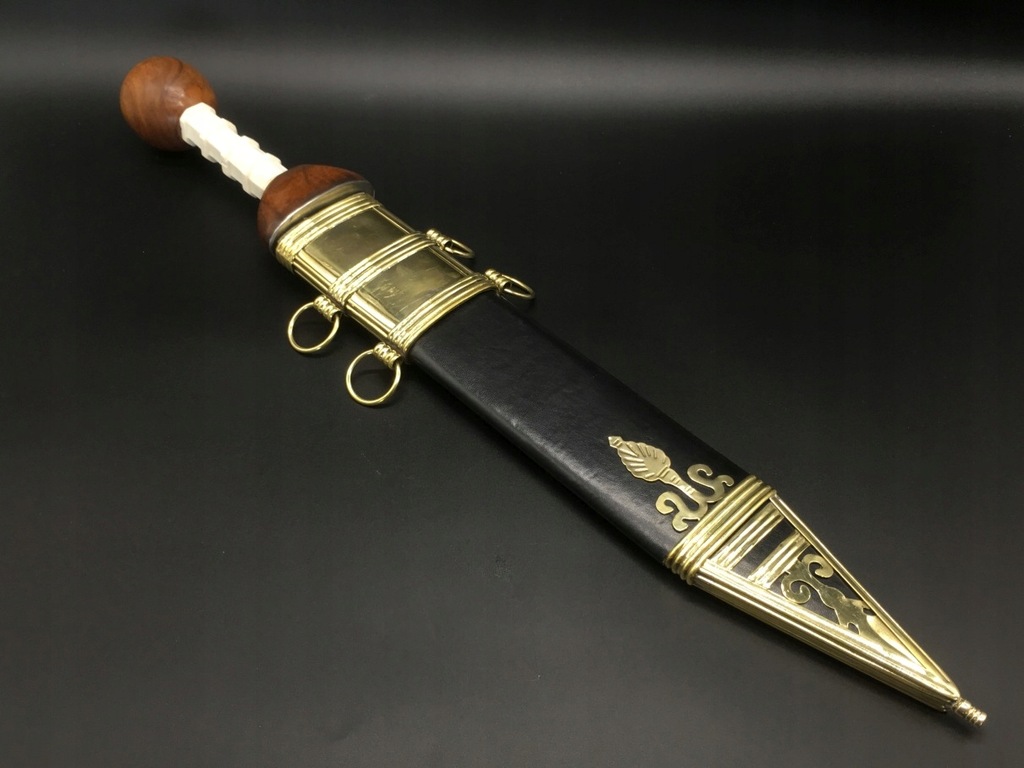 MIECZ RZYMSKI GLADIUS STALOWY Z POCHWĄ 65CM 034K - 8025003484 ...