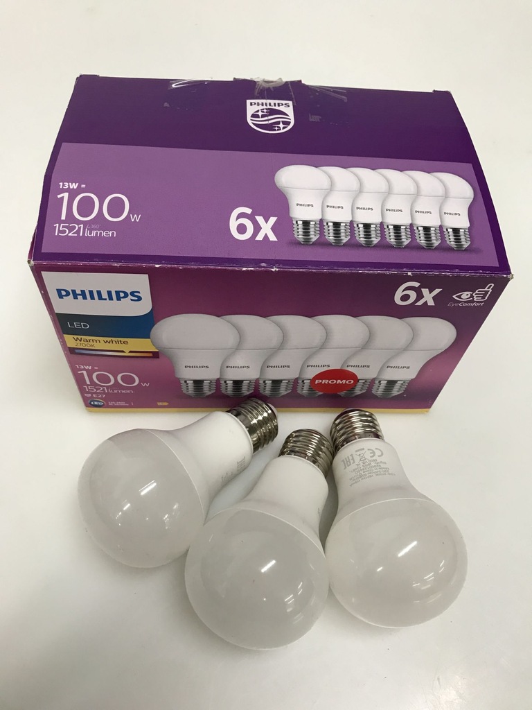 Żarówka LED E27 13W = 100W PHILIPS zestaw - 13609087442 - oficjalne archiwum Allegro