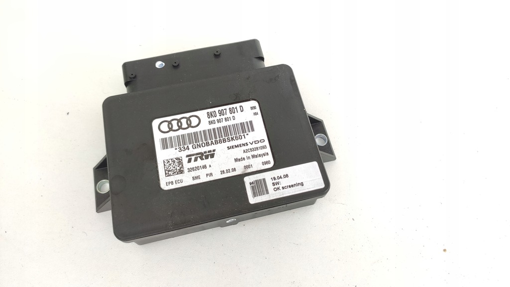 AUDI A4 B8 A5 8T MODUŁ HAMULCA RĘCZNEGO 8K0907801D - 12786423238 - oficjalne archiwum Allegro