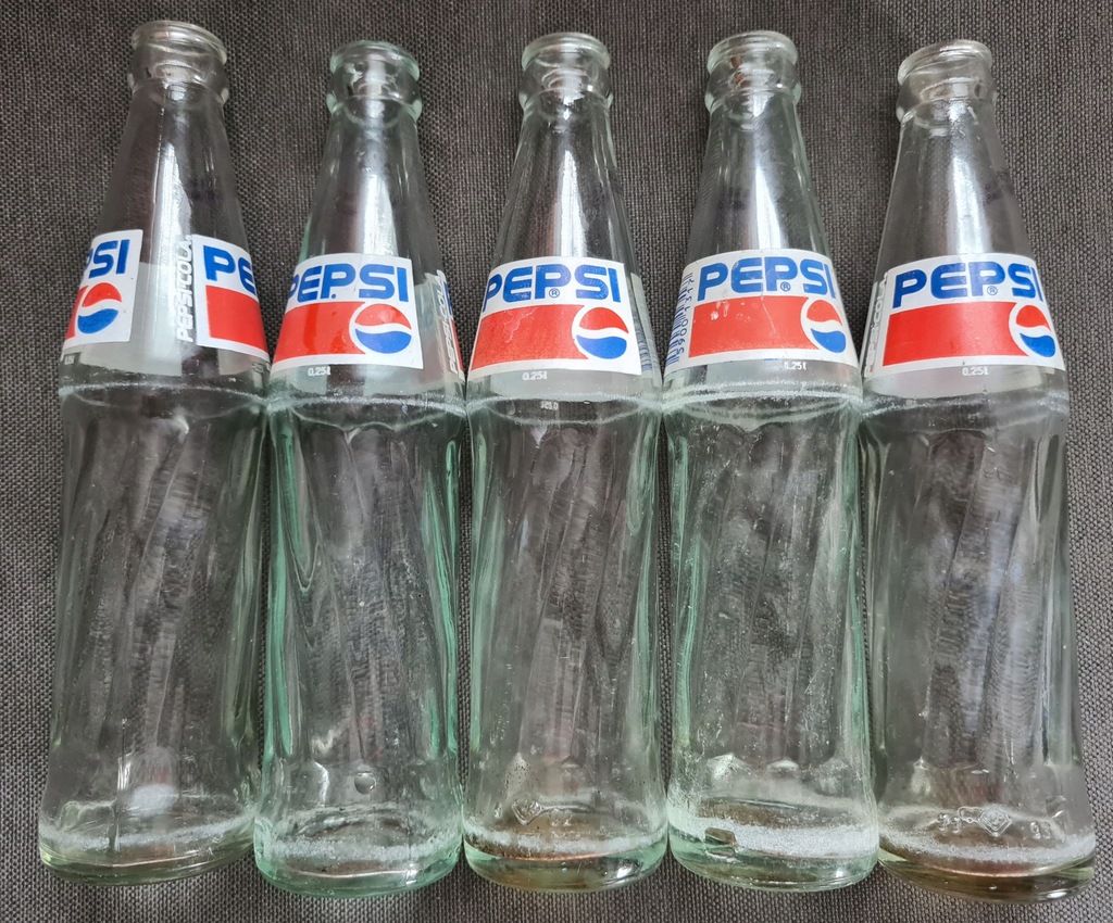 Butelki PEPSI PEPSI-COLA z lat 90-tych / 5 -sztuk/ - 12151237045 ...